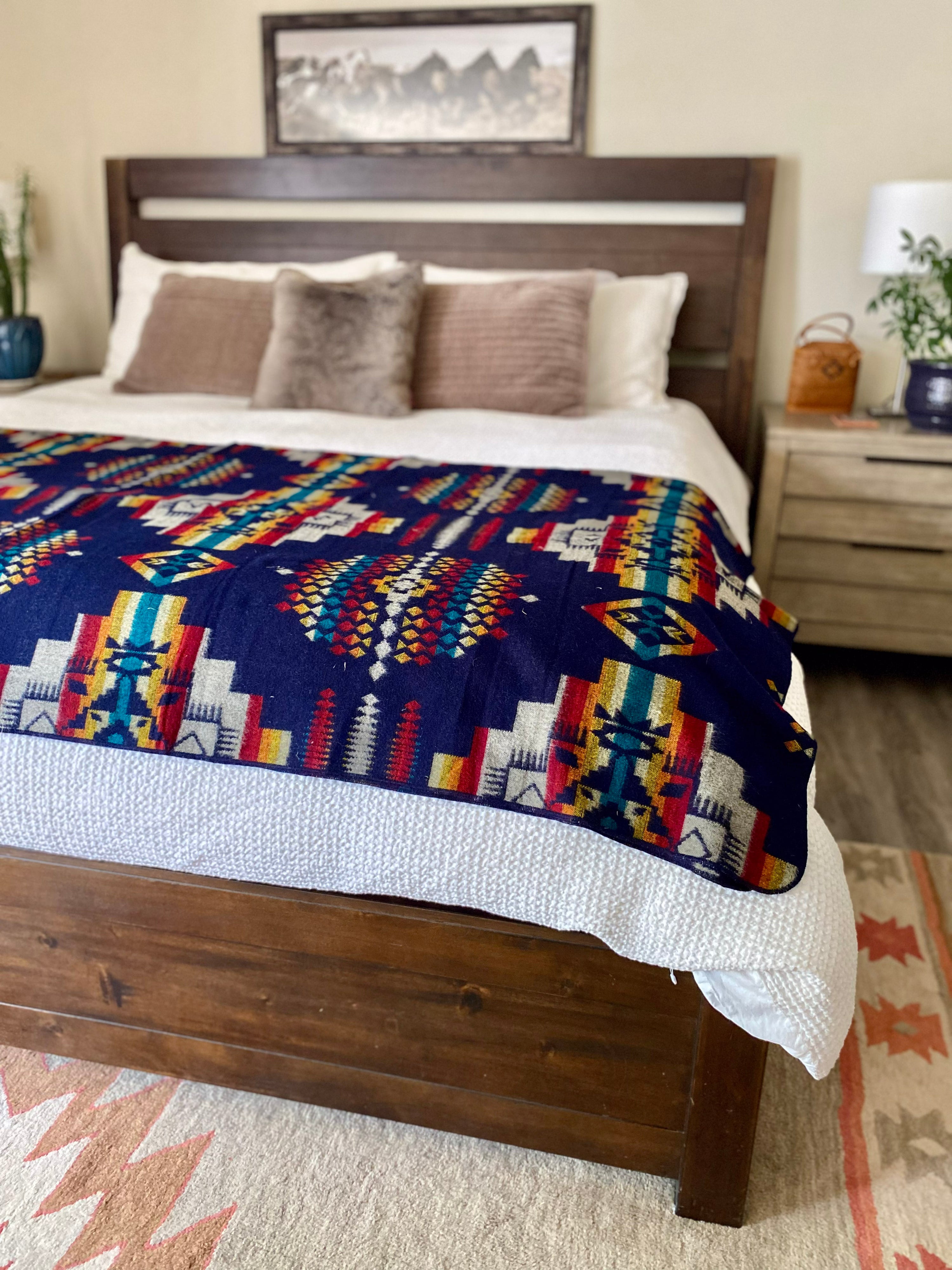 Artisan-Made Queen-Sized Blanket - Andes Midnight | Shop Blankets
