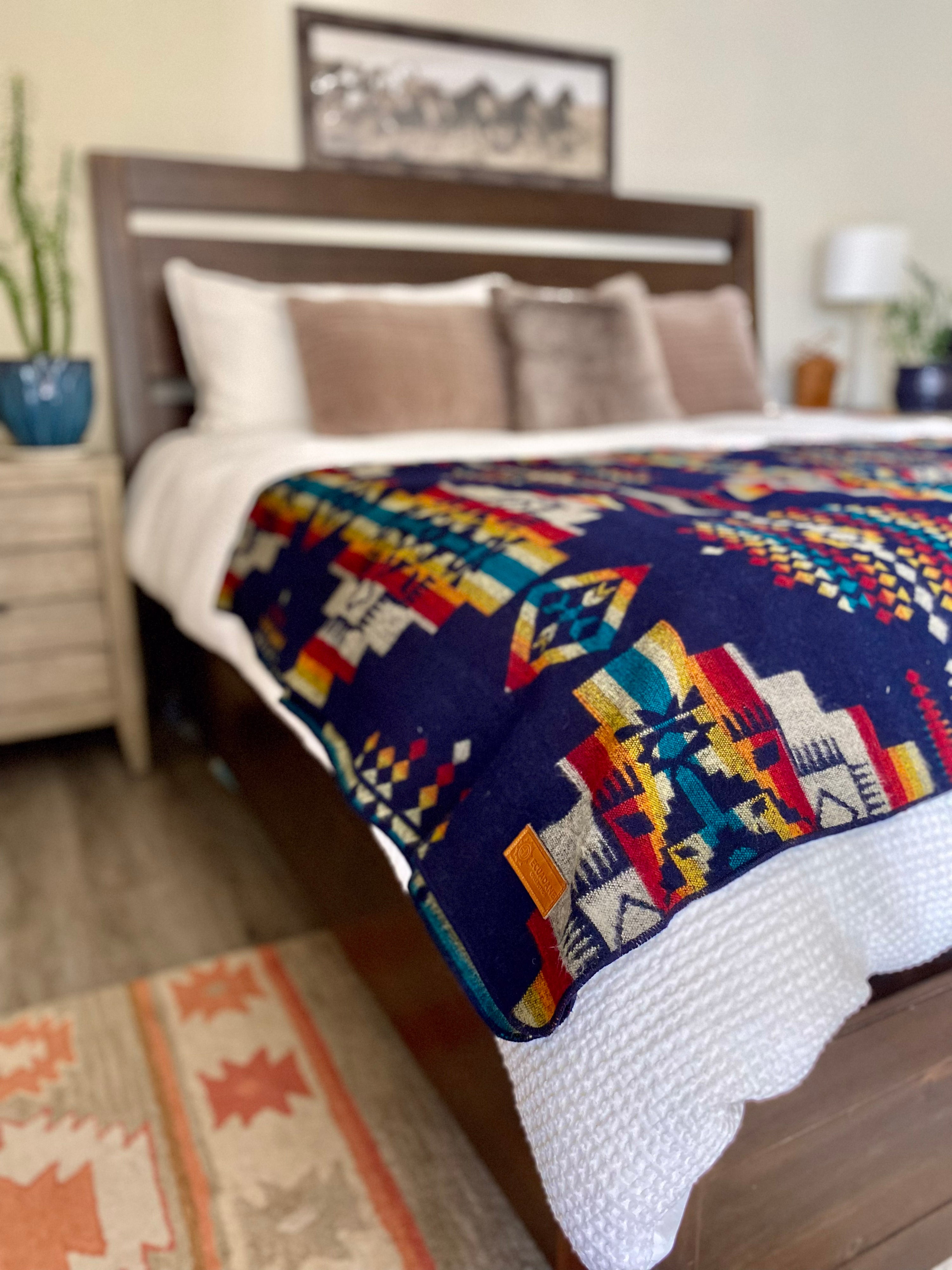 Artisan-Made Queen-Sized Blanket - Andes Midnight | Shop Blankets